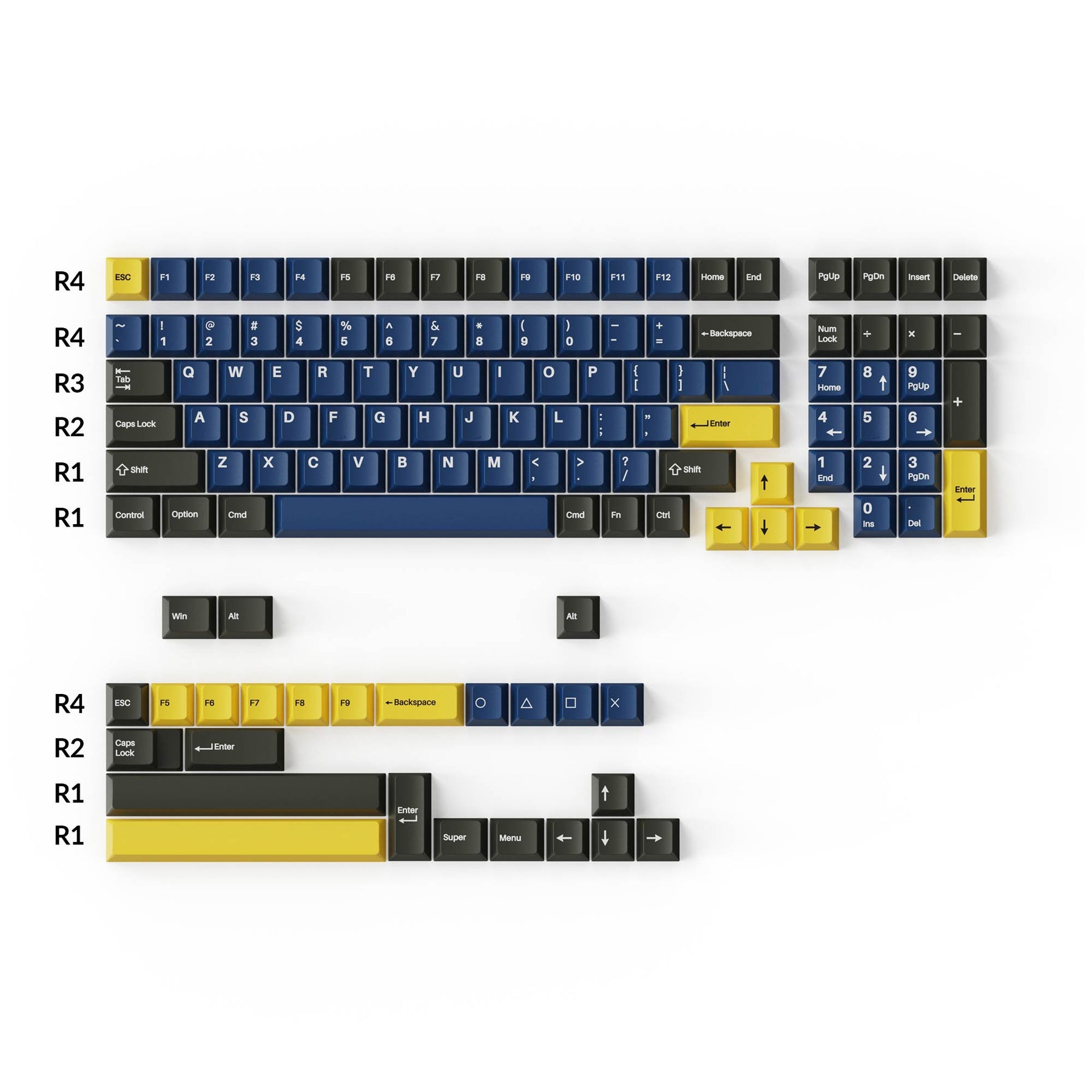 Cherry Profile Double-Shot PBT Full Set Keycaps – Royal – Credkeys