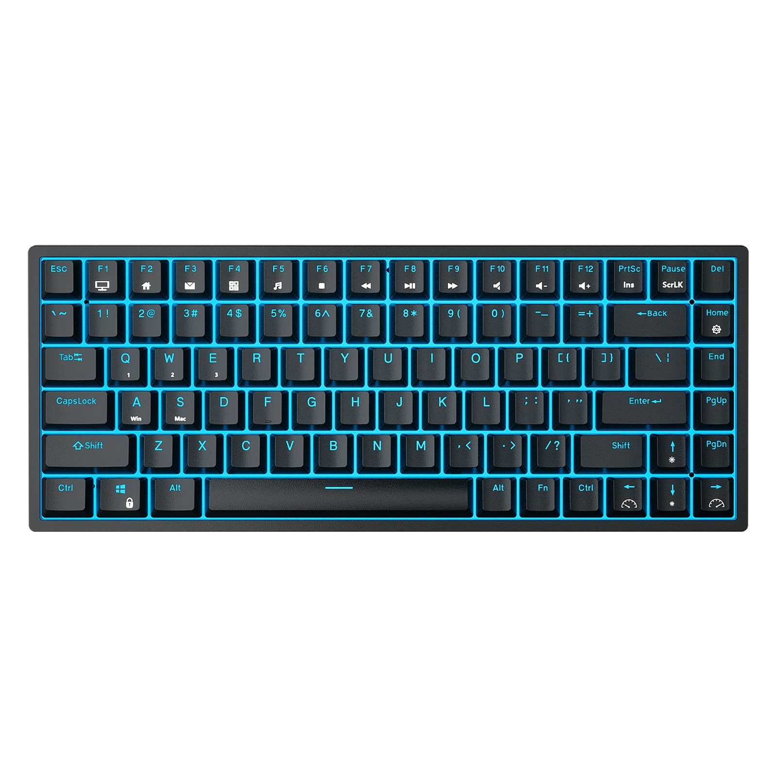 RK84 Royal Kludge 75% Wireless Mechanical Keyboard, Blue Backlit – Credkeys